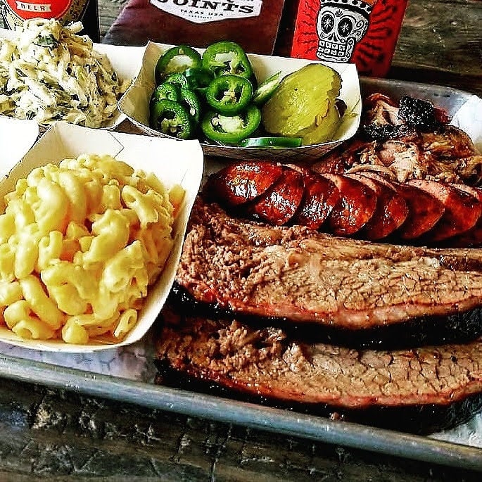 three meat platter bbq